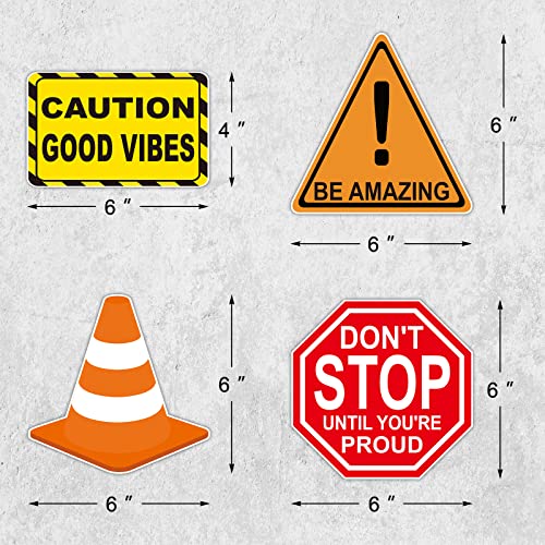 42 Pcs Construction Bulletin Board Set Under Construction Positive Sayings Accents Cutouts Signs for Classroom Learning Zone Kid's Room Decor
