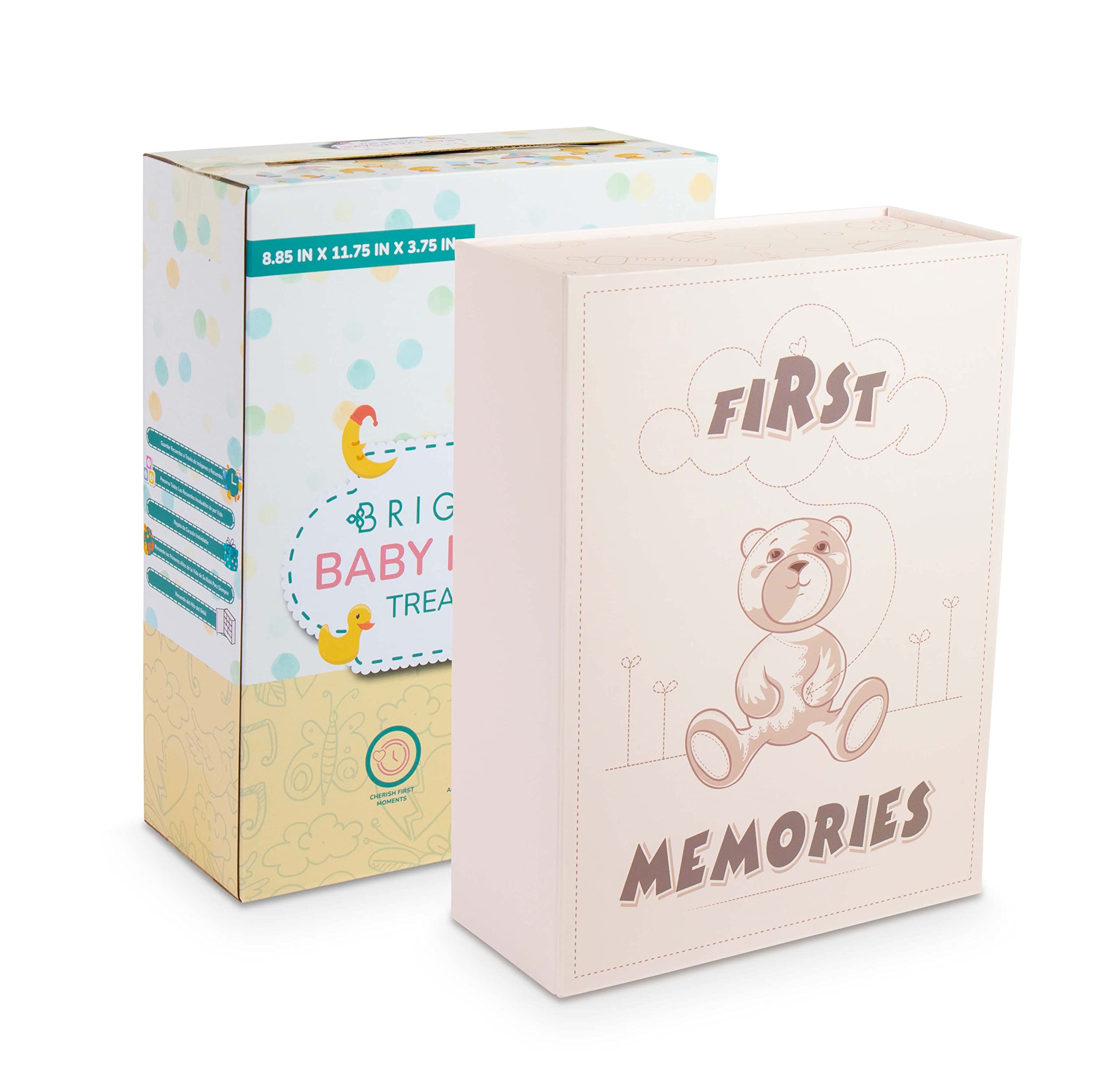 Bright Life Baby Keepsake Box - Memory Book - Preserve Priceless Memories for a Lifetime