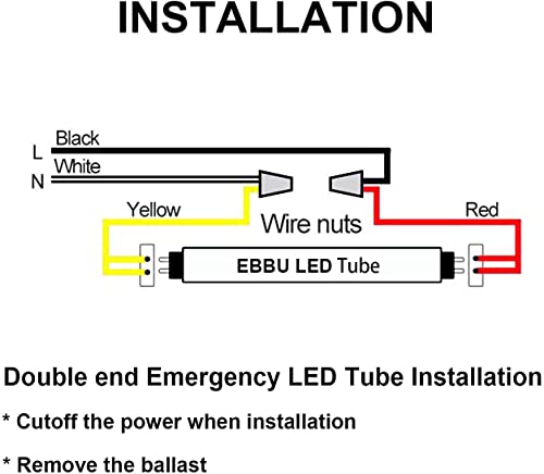 E2 LIGHTING Emergency T8 Tube, ETL and DLC 4 ft EBBU Tube (4000K)