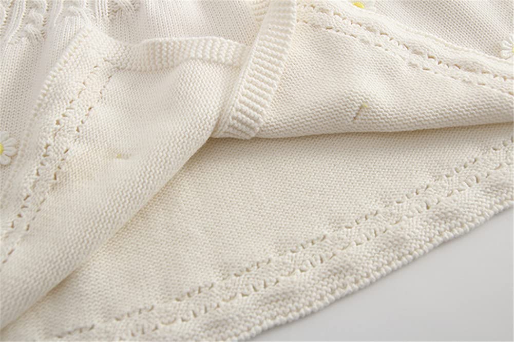 Mud Kingdom Baby Girls Jumper Dress Sweater with Daisy Flowers Beige 12-18 Months