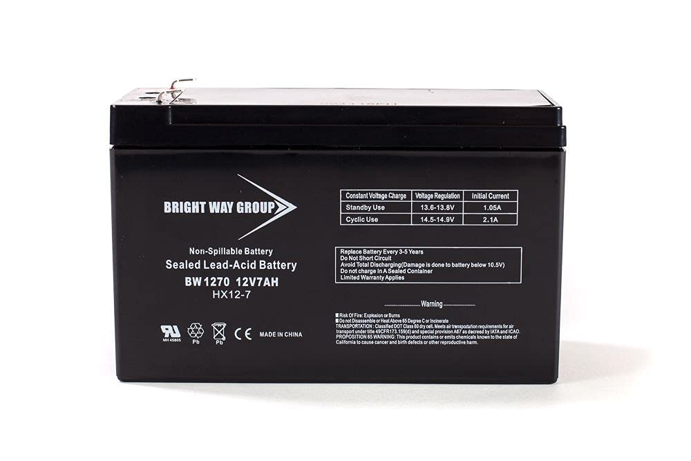 Bright Way Replacement Battery for SLA Razor E90 12V 7Ah Electric Scooter