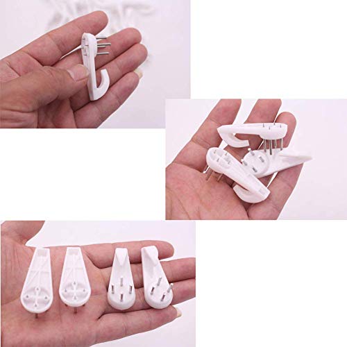 NARAMAX 20PCS White Non-Trace Wall Picture Hook Plastic Powerful Concrete Hard Wall Drywall Picture Hooks Frame Wedding Photos Mirror Wall Studs Hardwall Painting Hangers (M Size)