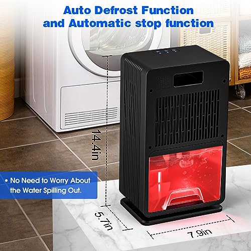 101oz Dehumidifiers for Home, Tiluza 750 sq ft Small Dehumidifier with 7 LED Colors and 2 Working Modes, Auto-off Dehumidifiers for Bedroom Bathroom Basements Closet RV