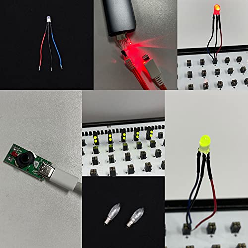 Brilinker 50 Pcs 3mm LED Light Emitting Diodes Bulb LED Lamp- Clear and Transparent DC 6V-13V 20mA with Resistance- DIY Science Project Electronics Components Lighting Kit (Yellow)