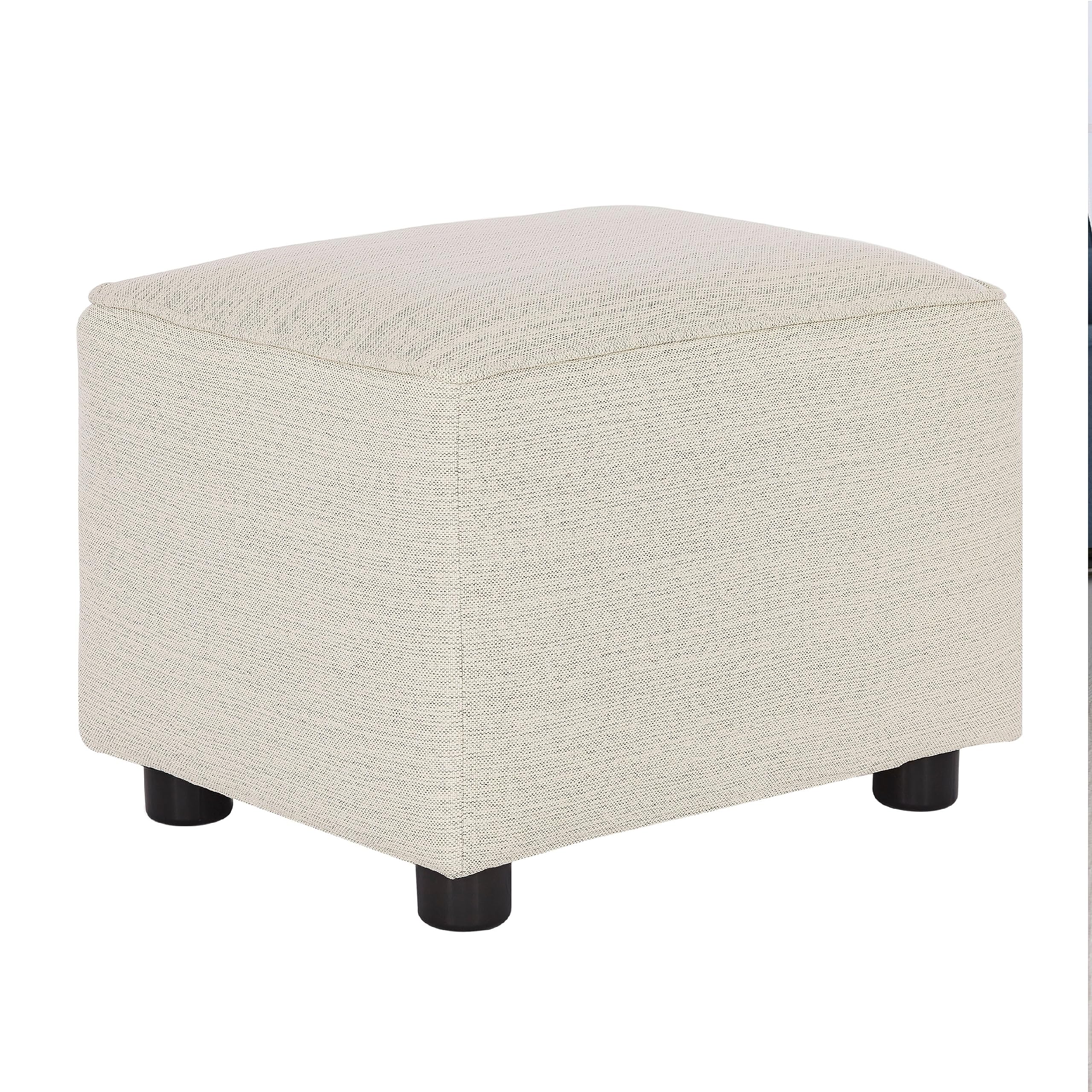 Evolur Holland Upholstered Ottoman in Thunder, Foot Rest Stool for Nursing Moms, Tool-Free Assembly, Made for Every Décor
