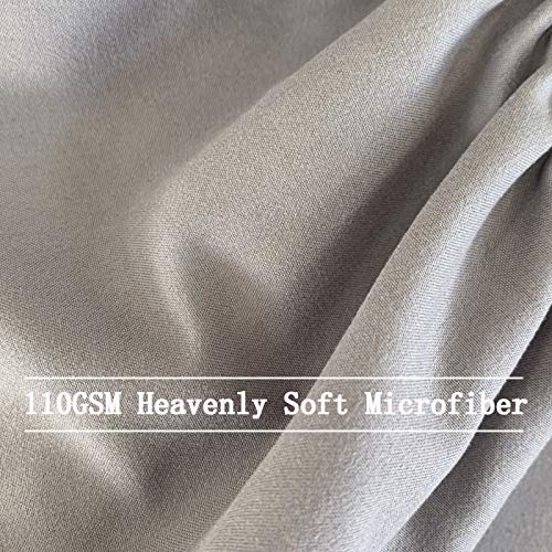 AMROSE Heavenly Soft Microfiber Bassinet Sheets, Fit for Halo Bassinest Swivel Sleeper, 2 Pack Hourglass Bassinet Mattress Sheet Set for Boys Girls, White & Gray