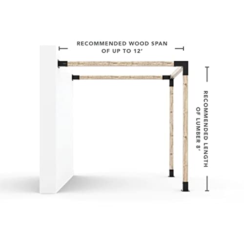 Any Size Wall Mount Pergola Kit for 4x4 Wood Posts