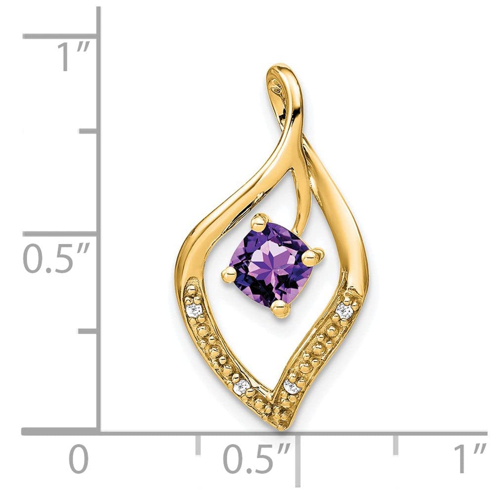 14k Yellow Gold Amethyst and Diamond Pendant GLD-AZ-PM7035-AM-003-YA