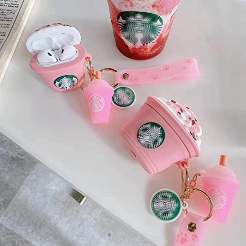 3D Cute Funny Cool Kawaii Fashion Ice Cream Cup for Airpods pro 2019 Charging Case Pink