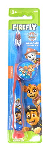 Firefly Nickelodeon Paw Patrol Kids Toothbrushes with Suction Cup and Toothbrush Cap - for Girls 3+ yrs. (2 Count (Pack of 1), Blue)