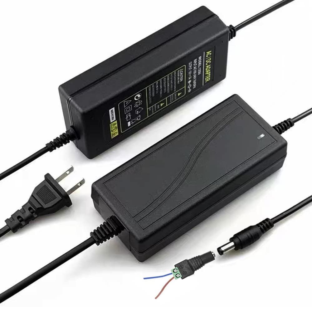 12V 5A 60W Power Supply Adapter, AC DC Converter 100V~240V to 12 Volt 5 Amp Transformer 5.5x2.5mm Plug, LED Strip Light 3D Printer LED Driver CCTV Security System LCD Monitor