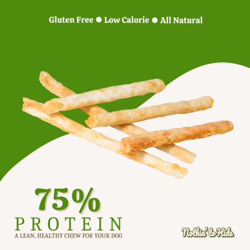 Fieldcrest Farms Nothing to Hide Natural Rawhide Alternative Twist Stix for Dogs - 3 Pack (30 Sticks) Premium Grade Easily Digestible Chews - Great for Dental Health (Chicken, Small Stix)