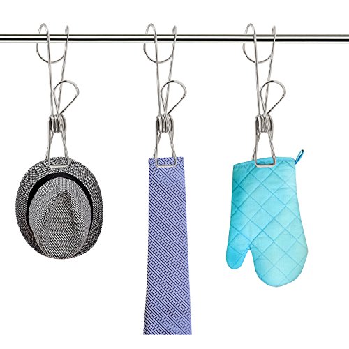 20 Pack Laundry Hooks Clothes Pins Hanging Clips Metal Baby Delicate Item Hanger Rack Office Home Travel Portable