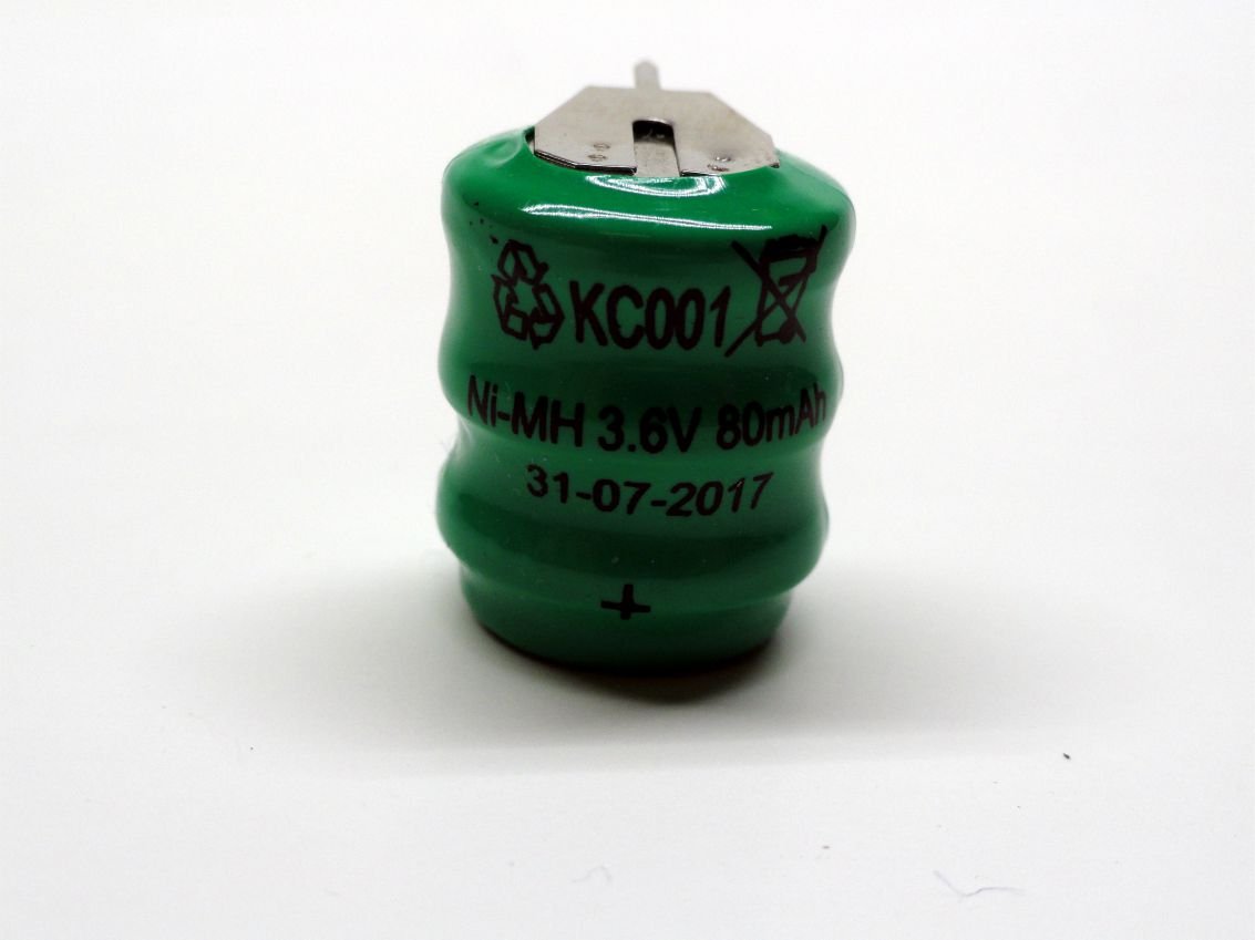 2PC VARTA Replacement Battery 55608303059-3/V80H Battery - 3.6V 80MAH NI-MH - 3 PIN