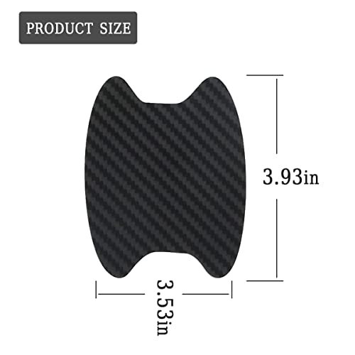 4PCS Car Door Handle Sticker, Carbon Fiber Anti-Scratches Car Door Cup Protector, Non-Marking Auto Door Handle Protective Film, Universal for Most Car Handles (Black/4PCS)