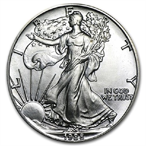 1988 - American Silver Eagle .999 Fine Silver with Our Certificate of Authenticity Dollar Uncirculated