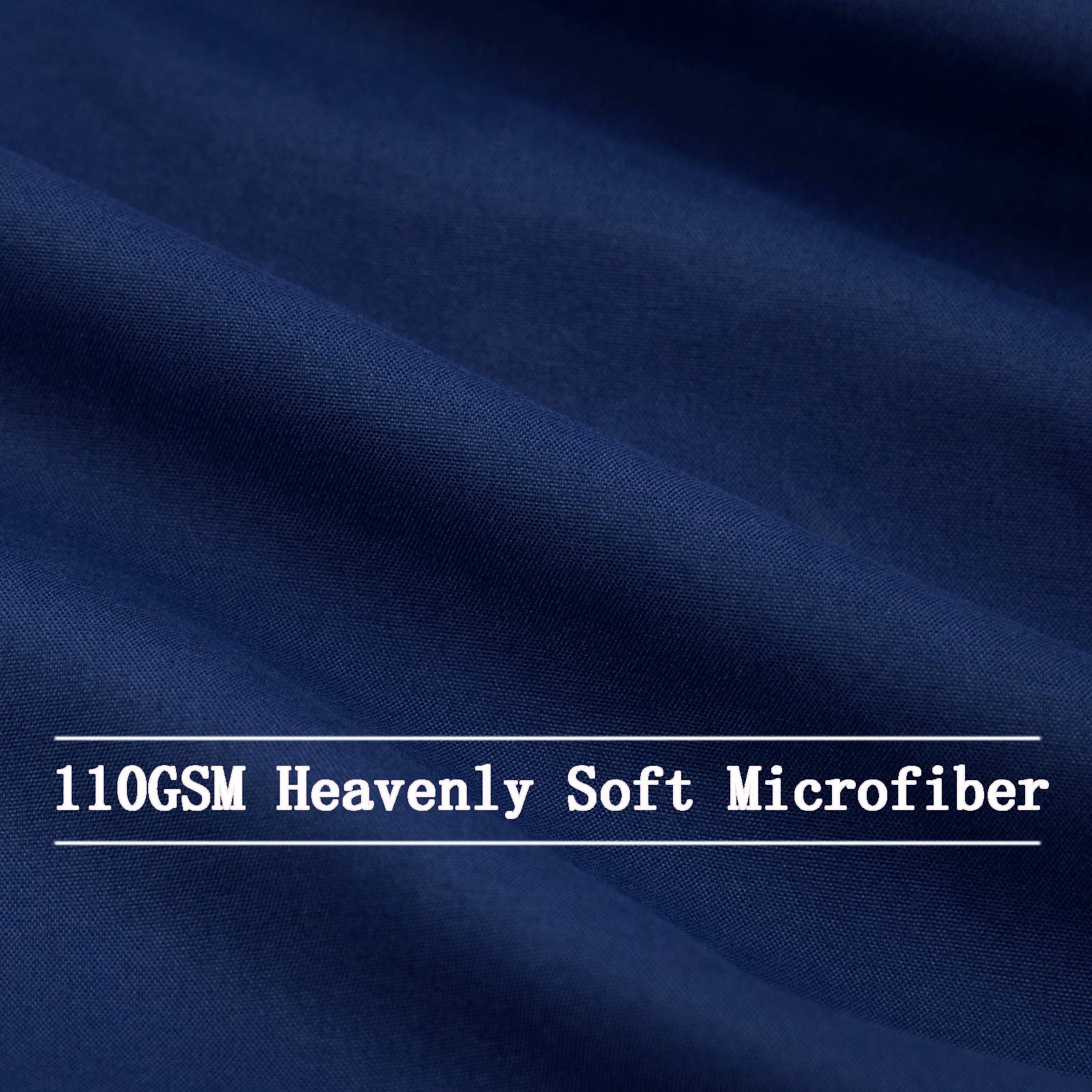 AMROSE Heavenly Soft Microfiber Bassinet Sheets, Compatible with Halo Bassinest Swivel Sleeper, 2 Pack Baby Sheet Set for Boys Girls, Gray & Navy Blue
