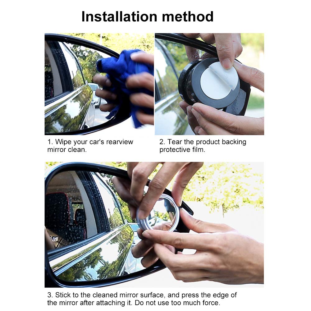 360° Rotary Push Car Rear View Mirror, Sliver