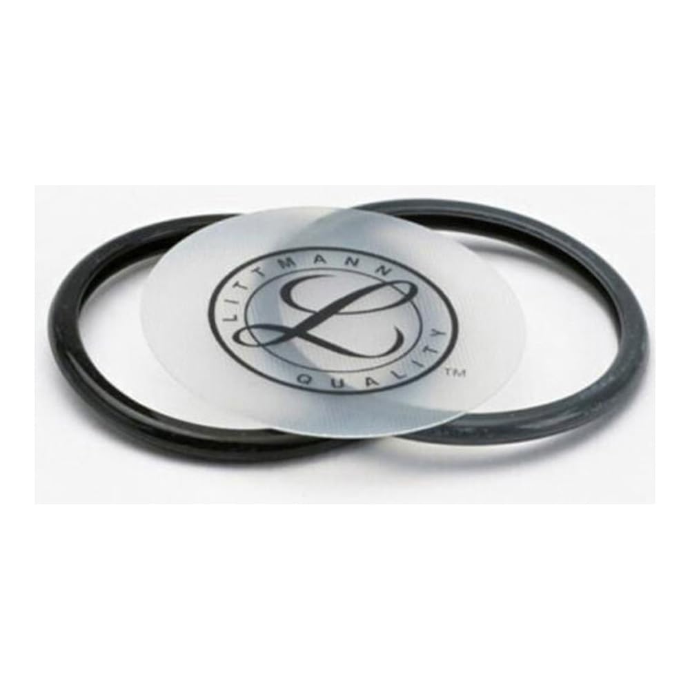 3M Health Care MMM 40012 Littman Stethoscope Spare Parts Kit for Classic II Pediatric Diaphragm Assembly, Includes Black Snap-on Rim, Floating Diaphragm, Grey Snap-On Rim (Pack of 10)