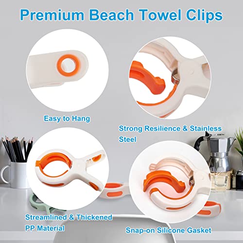 9Pcs Beach Towel Clips, Pletpet Heavy Duty Beach Towel Holders for Beach Chair, Strong Beach Towel Clips Pins Towel Holder for Pool Chair Towel