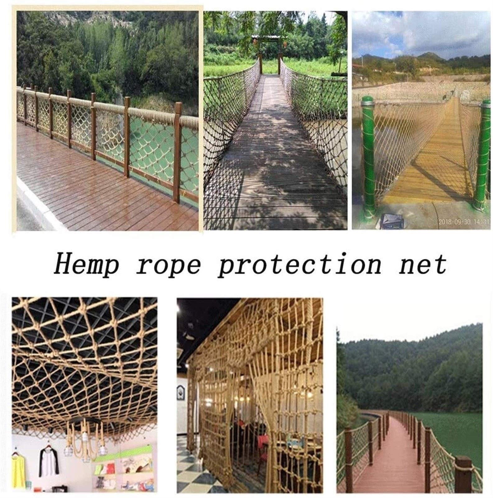 Child Climbing Safety Net Heavy Duty Hemp Rope Cargo Net Playground Railing Protective Net Outdoor Treehouse Kids Swing Rope Netting Hammock Fence Decoration (Size : 1 * 2m(3 * 7ft))