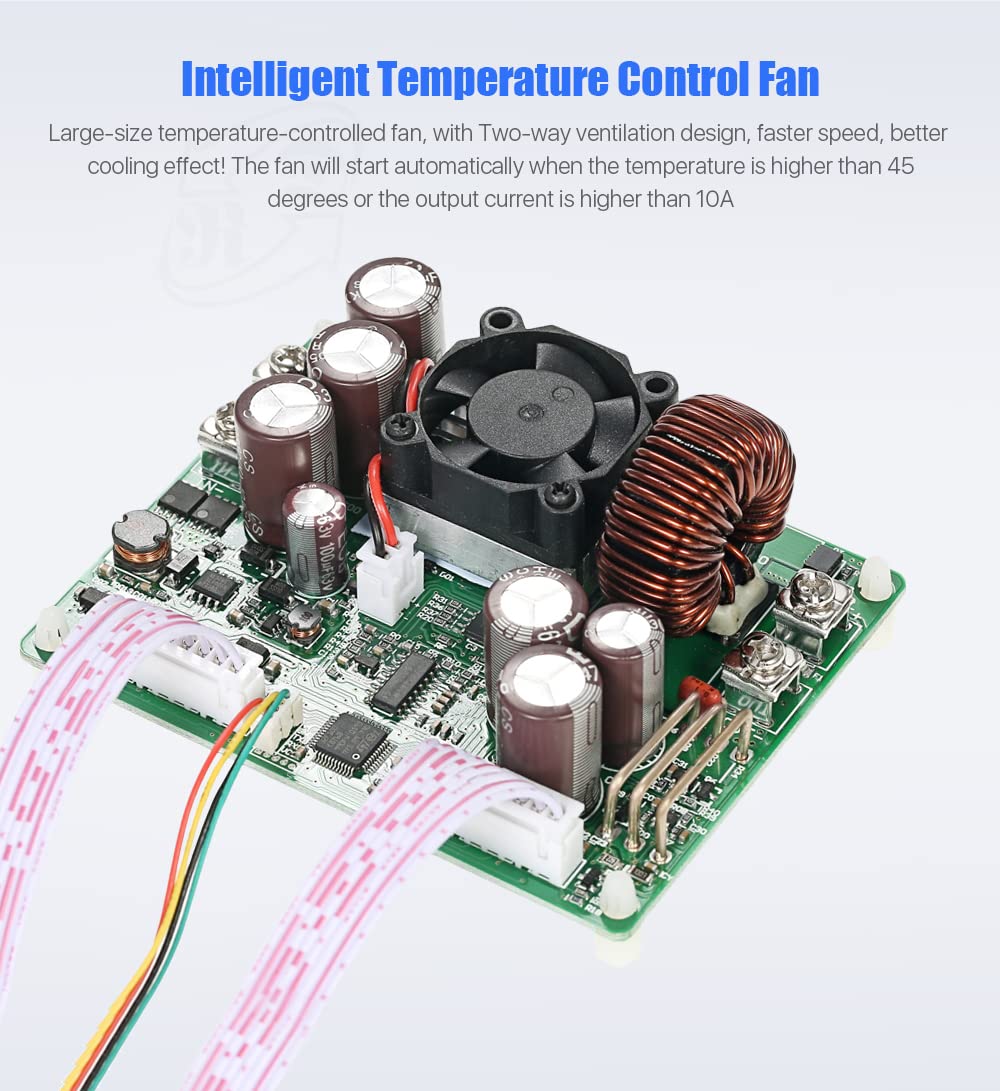 RD DPS5020 50V 20A Constant Voltage Current DC DC Step-Down Power Supply Module Buck Voltage Converter Voltmeter (DPS5020)