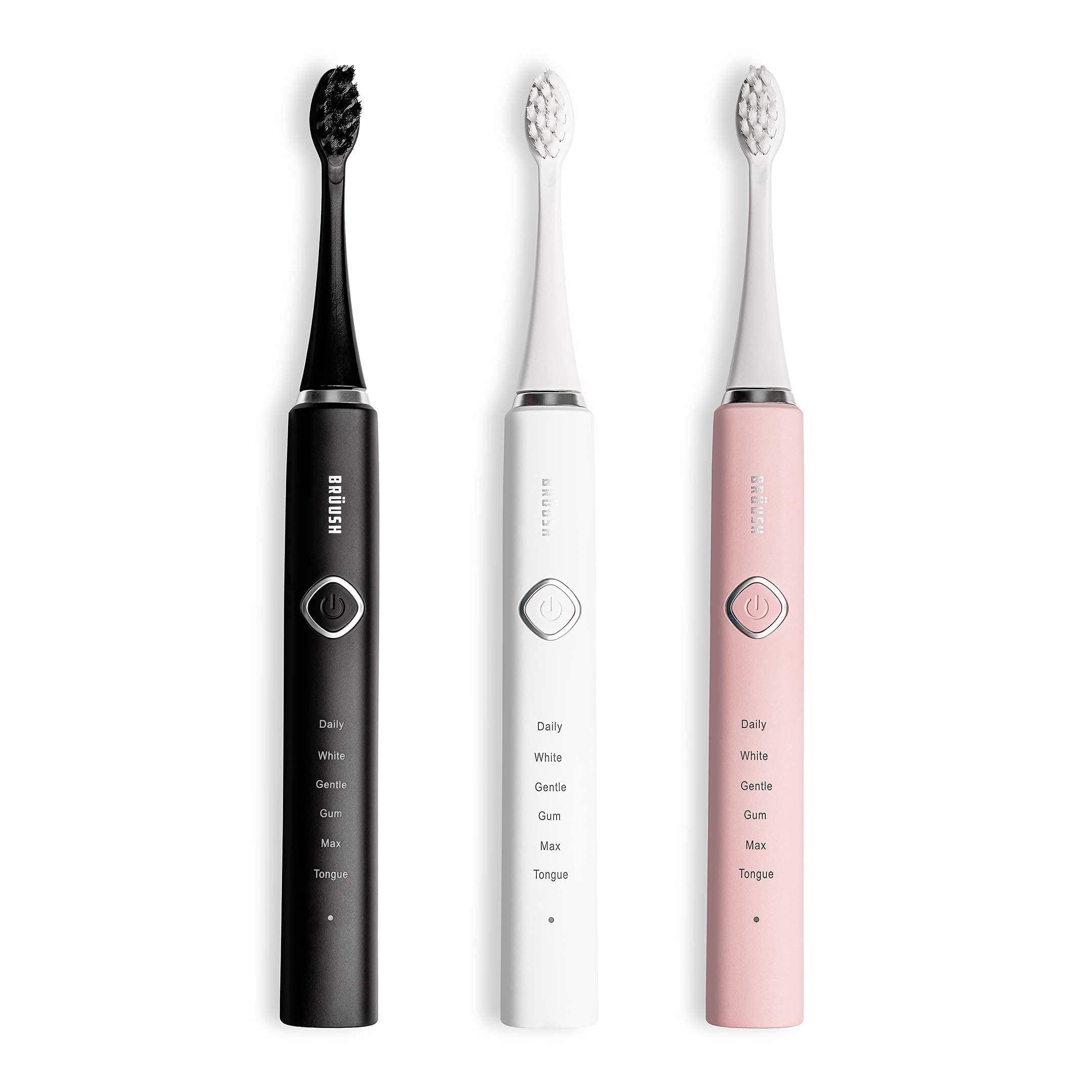 BRUUSH Electric Toothbrushes – Premium Set Electric Toothbrush: 3 Replacement Toothbrush Heads