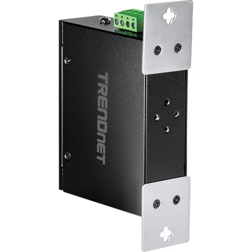 TRENDnet 5-Port Hardened Industrial Unmanaged Gigabit Switch, TI-PG50, 10/100/1000Mbps, DIN-Rail Switch, 4 x Gigabit PoE+ Ports, 1 x Gigabit Port, Gigabit Ethernet Network Switch, Lifetime Protection