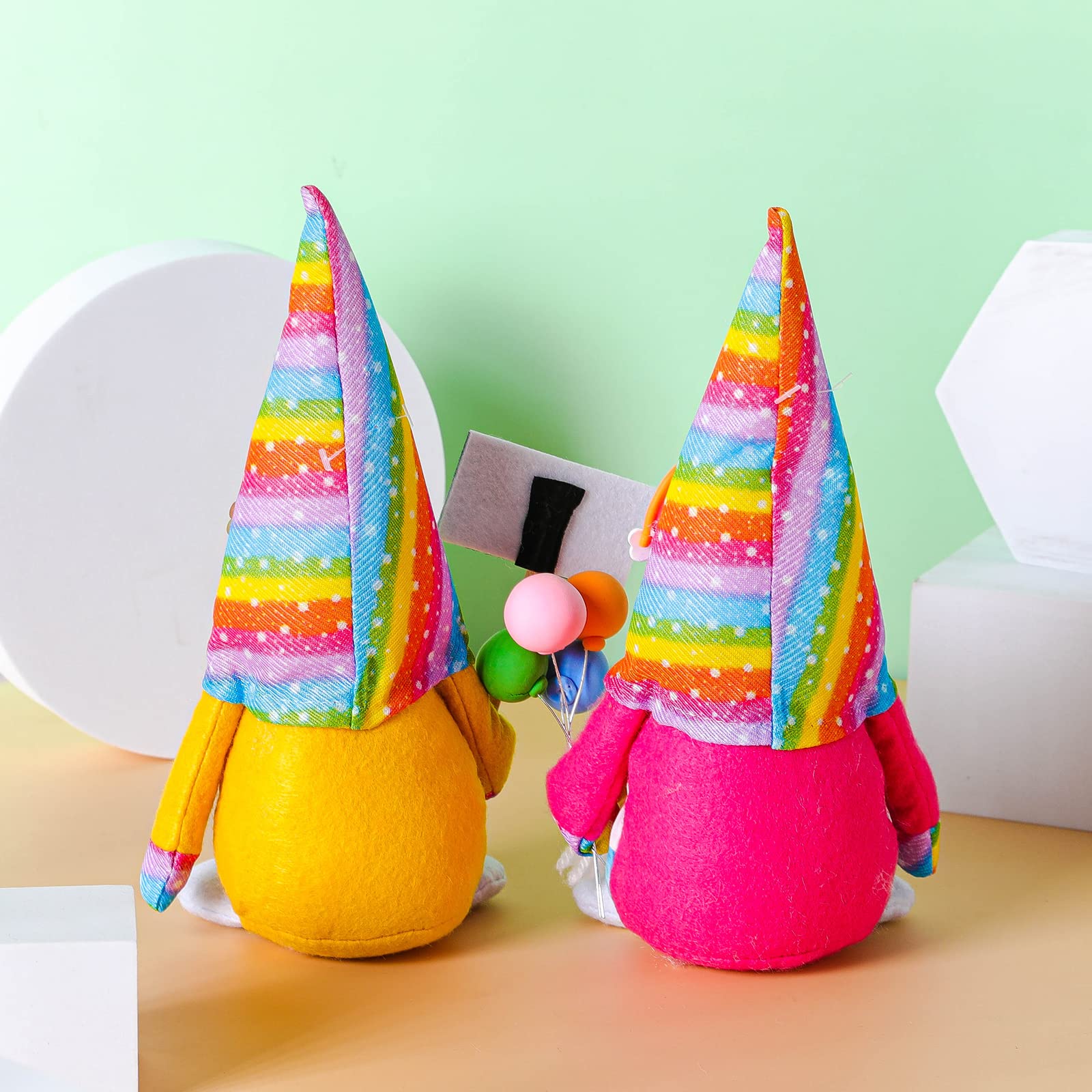 2pcs Birthday Gnomes Swedish Tomte Gnome Decor Birthday Gifts Handmade Scandinavian Garden Gnomes Valentines Day Tiered Tray Decorations