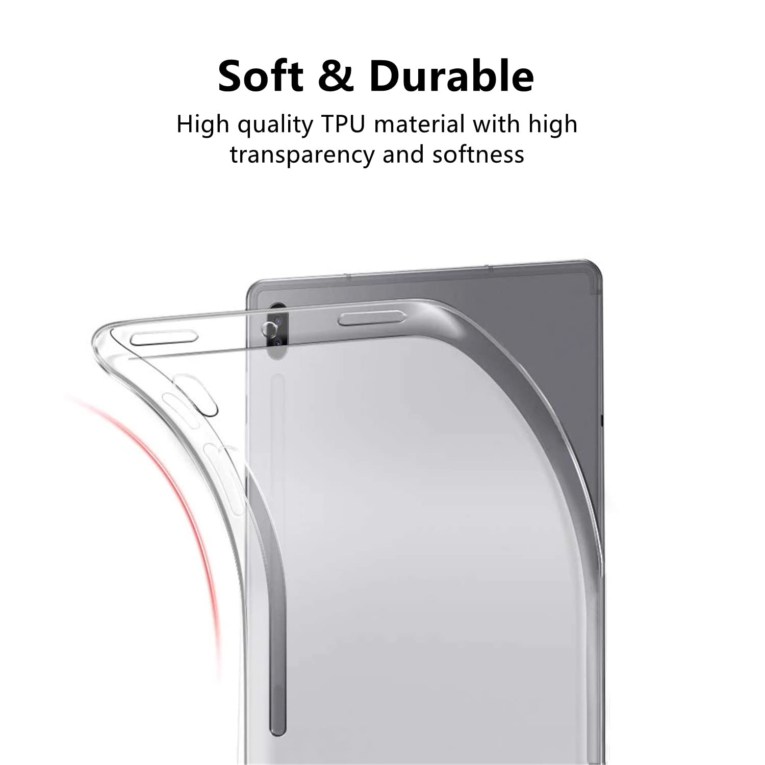 iCoverCase Compatible with Samsung Galaxy Tab S7 (2020) 11 Inch SM-T870/T875 Case, Lightweight Matte Translucent Soft TPU Protective Back Cover Case (Frosted Clear)