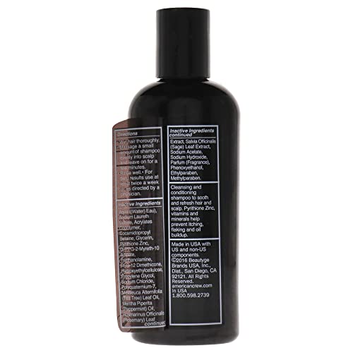American Crew Men's Shampoo, Anti-Dandruff Shampoo, 3.3 Fl Oz