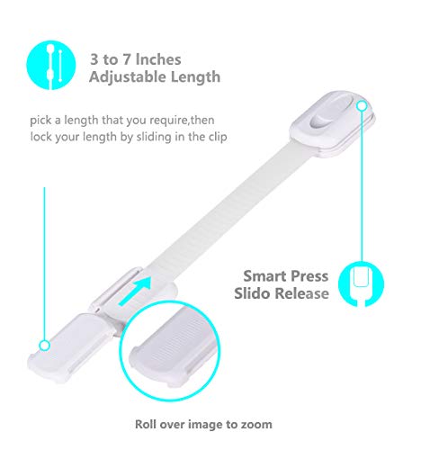 Child Safety Locks Cabinet Lock (5 Pack) Adjustable Baby Lock is Suitable for refrigerators, Drawers, cabinets, etc, Toilet lids, Doors,Without Drilling Sticky Child Locks
