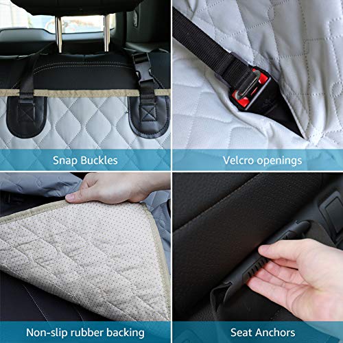 Lassie Dog Car Seat Covers for Back Seat Waterproof with Mesh Visual Window Durable Scratchproof Nonslip Dog Car Hammock with Universal Size Fits for Cars, Trucks & SUVs