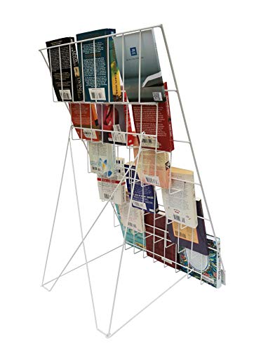 FixtureDisplaysÂŽ 6-Tier White 18" Wide Wire Tabletop Display Rack Greeting Card Rack Book CD DVD Stand Tile Sample Literature Countertop Showcase 119352-WHT
