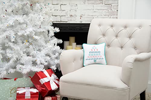C&F Home Coastal Tree Pillow Holiday Xmas Winter Gift Present Embroidered Saying Christmas Decor Decoration Accent Pillow 10 x 10 White