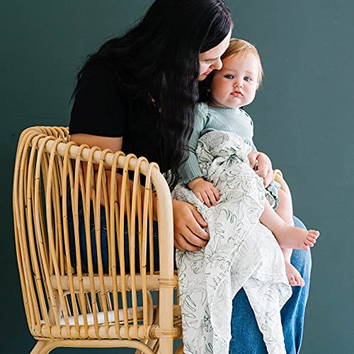Red Rover Kids Cotton Muslin Swaddle - 47”x 47”- 100% Cotton – Machine Washable – Softer with Every Wash – Playful Designs -Soft, Breathable & Lightweight – Unisex (Jungle Leaf)