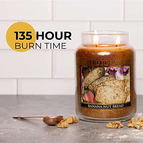 A Cheerful Giver β Banana Nut Bread - 24oz Large Scented Candle Jar with Lid - Cheerful Candle - 135 Hours of Burn Time, Christmas Gift for Women, Brown