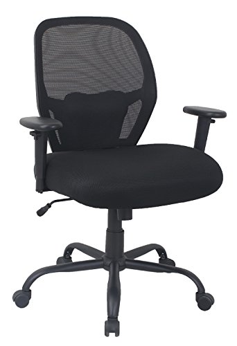 Amazon Basics Big & Tall Swivel Office Chair - Mesh with Lumbar Support, 450-Pound Capacity - Black