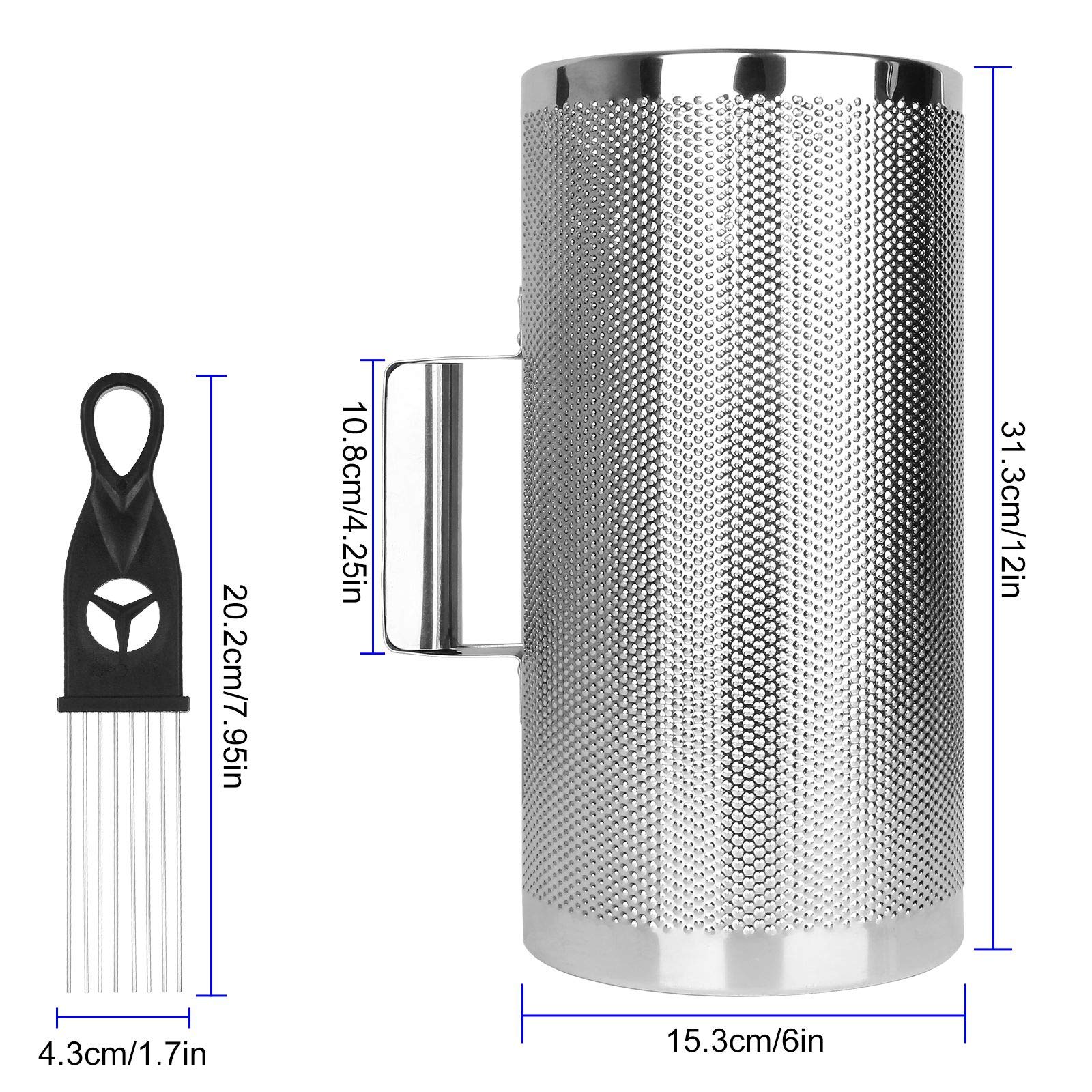 12" x 6" Stainless Steel Guiro Instrument Latin Percussion Metal Guiro Shaker with Scraper Percussion Instrument