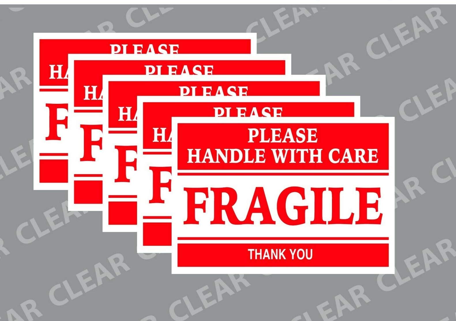 2" x 3" Fragile Stickers Handle with Care Thank You (200 Stickers (Roll))