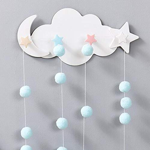 Auch Decorative Wall Mounted Hooks Rack for Hanging Coats Scarves Bags Purses Hats Towels Rails for Children's Room Living Room Organizer(4 Hooks)