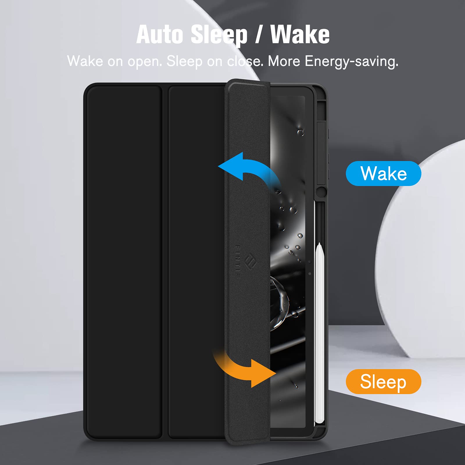 Fintie Hybrid Slim Case for Samsung Galaxy Tab S8 Plus 2022/S7 FE 2021/S7 Plus 2020 12.4 Inch with S Pen Holder, Shockproof Cover with Clear Transparent Back Shell, Auto Wake/Sleep, Black