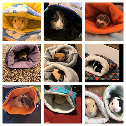 Fleece Cage Liner | Multiple Prints & Sizes | Midwest | C&C | Guinea Pig Fleece | Hedgehog Fleece | Reversible | Machine Washable ((2 Pack) 10"x10" Snuggle Sacks, MYSTERY PACK)