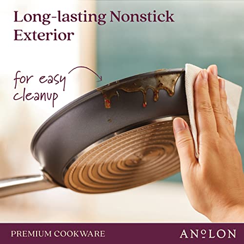 Anolon Accolade Forged Hard Anodized Nonstick Frying Pans/Skillet Set, 8 Inch and 10 Inch - Moonstone Gray