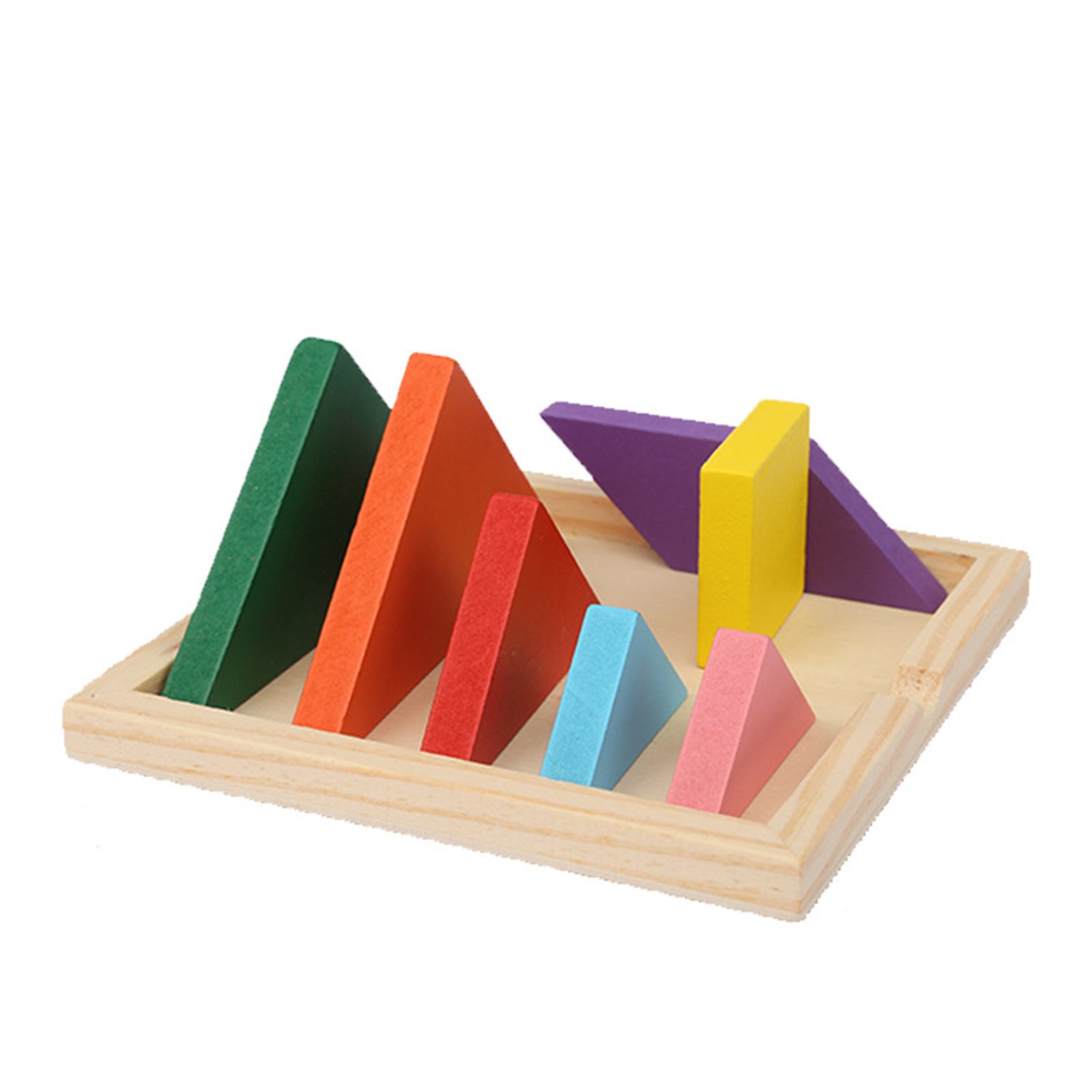 3 otters Wooden Tangrams Puzzles, 4 Pack Educational Tangrams Shapes Puzzle Toys for Kids Christmas Stocking Stuffers, STEM Montessori Wood Toy, Brain Logic Blocks