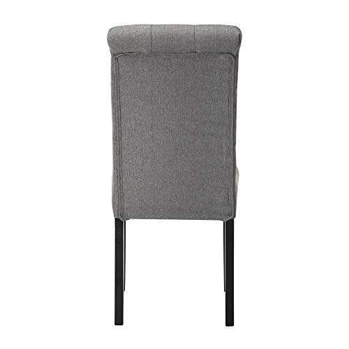 NOBPEINT Fabric Dining Chairs with Wood Legs Set of 2, Grey