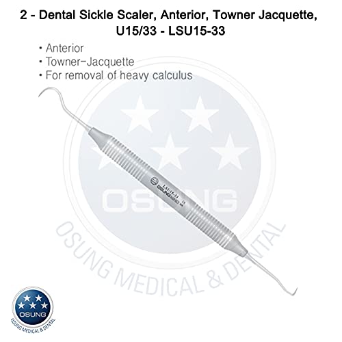 Dental Scaler U15-33 Light Wt. Metal Handle, 5 Pcs Set