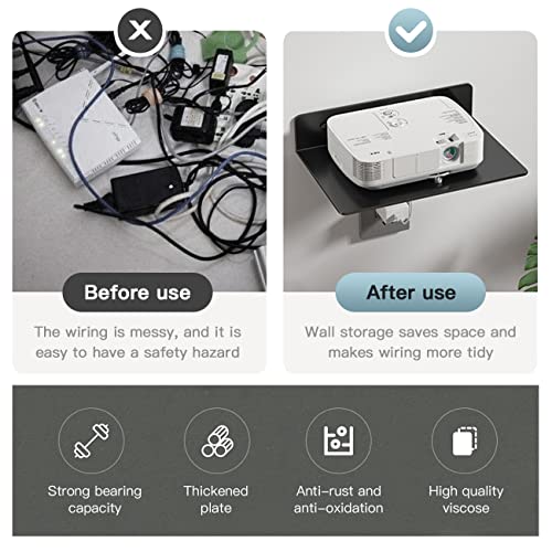 A.B Crew Drill-Free Wall Mount Baby Monitor Holder with Cable Hole Floating Wall Rack WiFi Router Wall Shelf Wall Storage Shelf Video Camera Shelf for Home Wall Decoration S