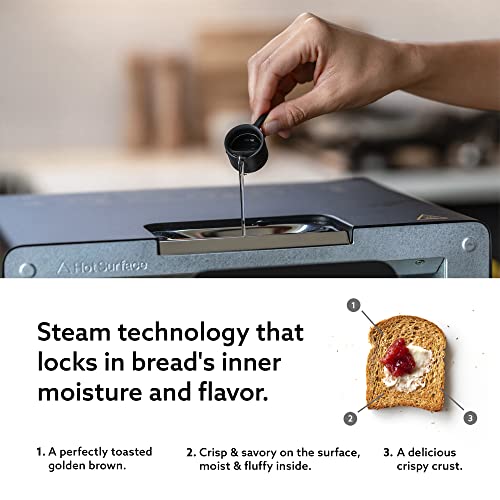 BALMUDA The Toaster | Steam Oven Toaster | 5 Cooking Modes - Sandwich Bread, Artisan Bread, Pizza, Pastry, Oven | Compact Design | Baking Pan | K01M-KG | Black | US Version