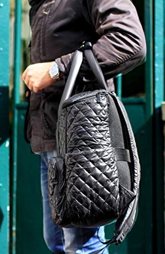 7AM London Baby Diaper Bag โ Multifunctional Travel Backpack with Stroller Hooks & Shoulder Straps, Lightweight Diaper Bag for Baby Essentials, Water Repellent With Diaper Changing Pad | (Black)